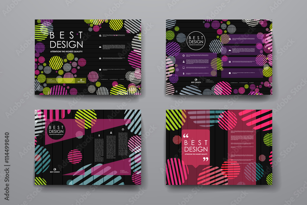 Set of brochure, poster design templates in abstract background style ...