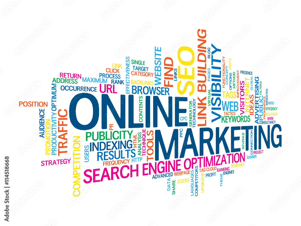 ONLINE MARKETING Tag Cloud Stock Vector | Adobe Stock