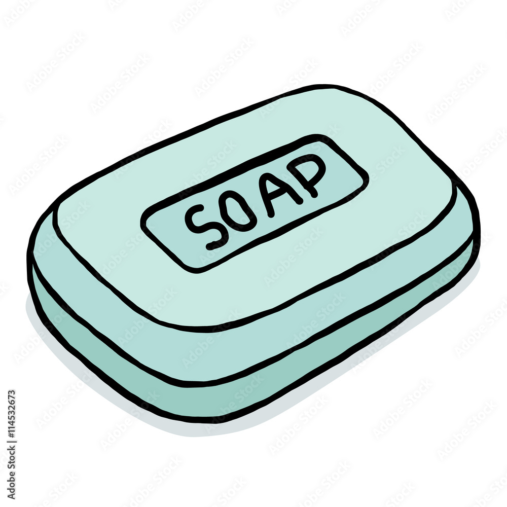 Blue Soap Cartoon Vector And Illustration Hand Drawn Style Isolated
