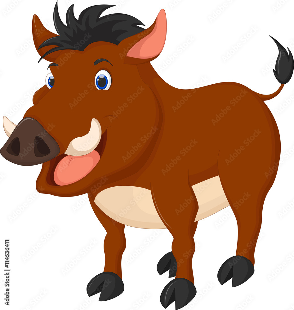 cute wild boar cartoon Stock Vector | Adobe Stock