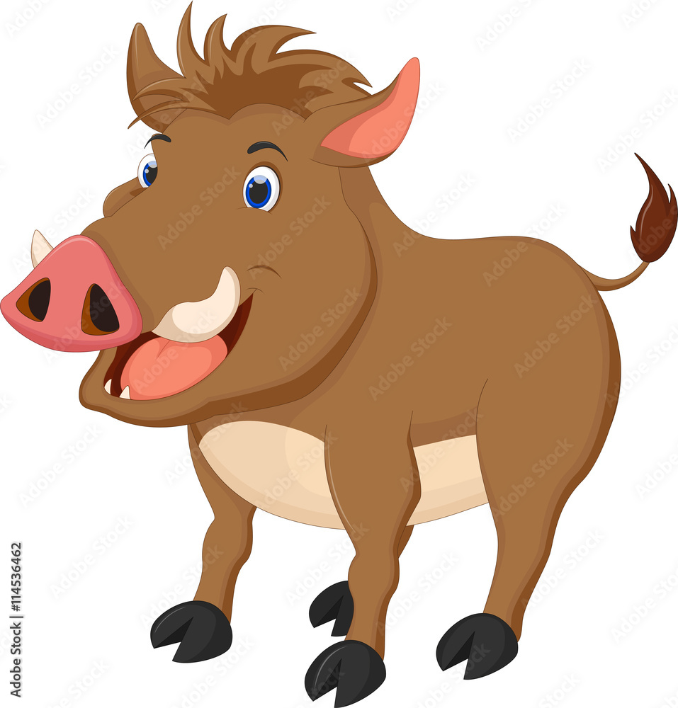 cute wild boar cartoon Stock Vector | Adobe Stock