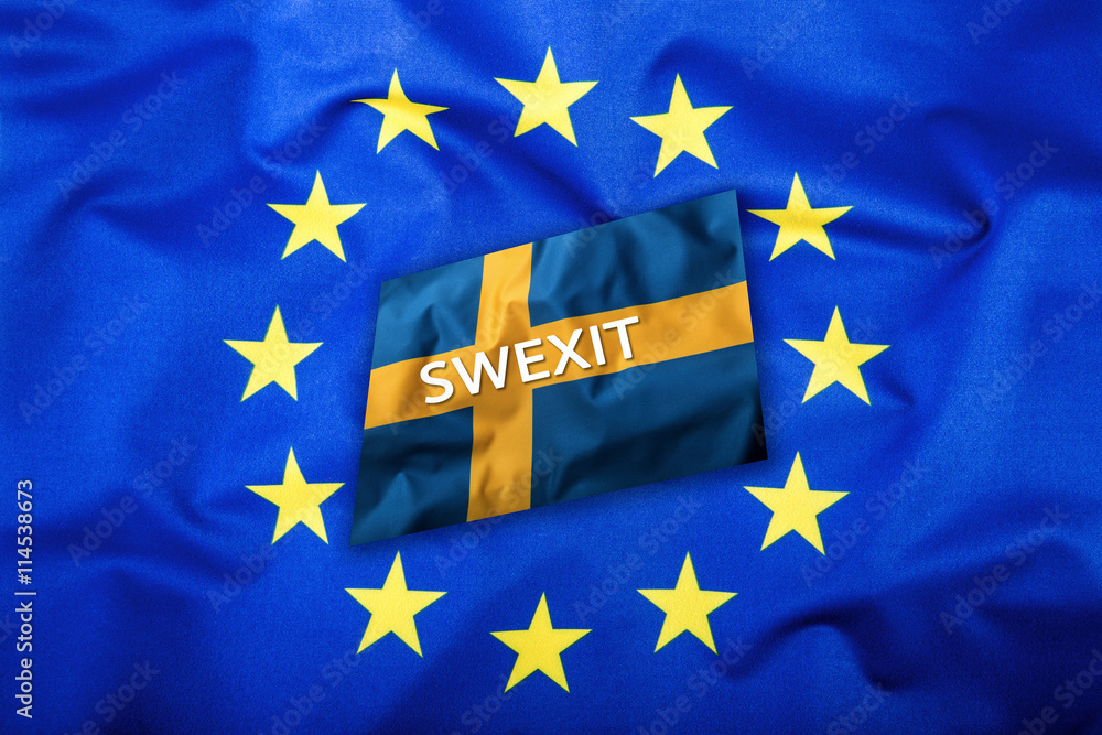 Swexit. Sweden Exit from EU European Union. Sweden flag Eu Flag. Stock ...