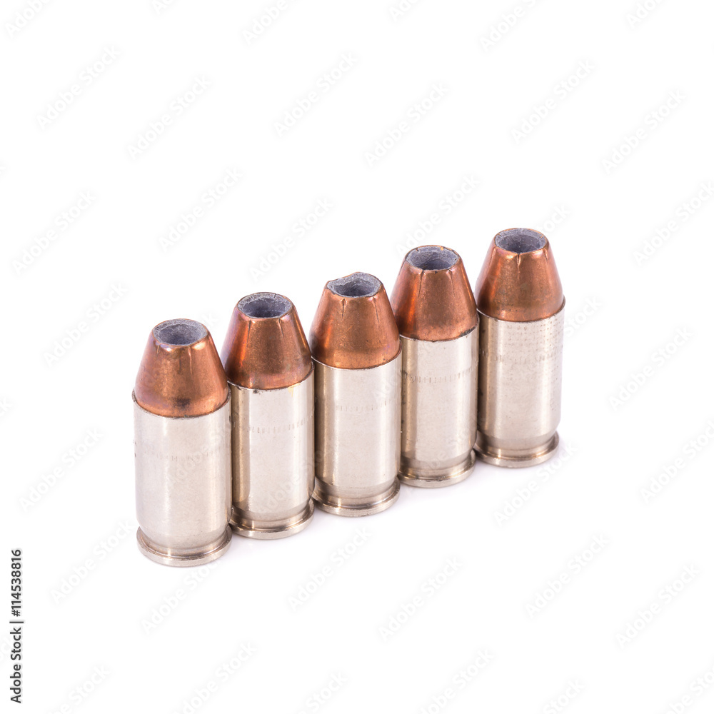 9mm bullet for a gun isolated on white background Stock Photo | Adobe Stock
