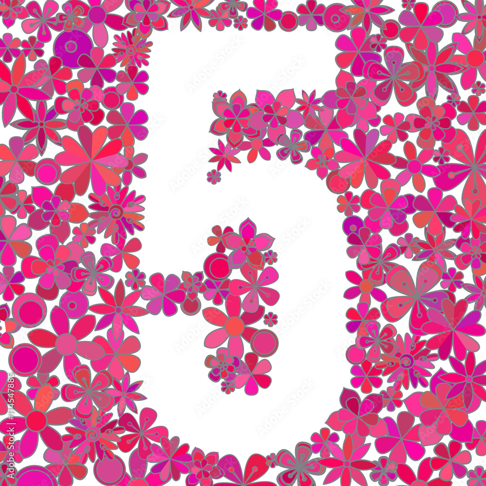 Number five made of colorful flowers. Stock Vector | Adobe Stock