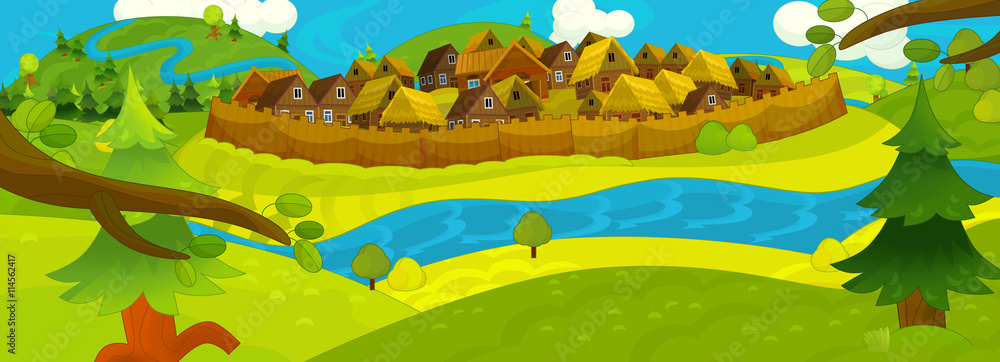 Cartoon scene - background for different usage - for game or book - old ...
