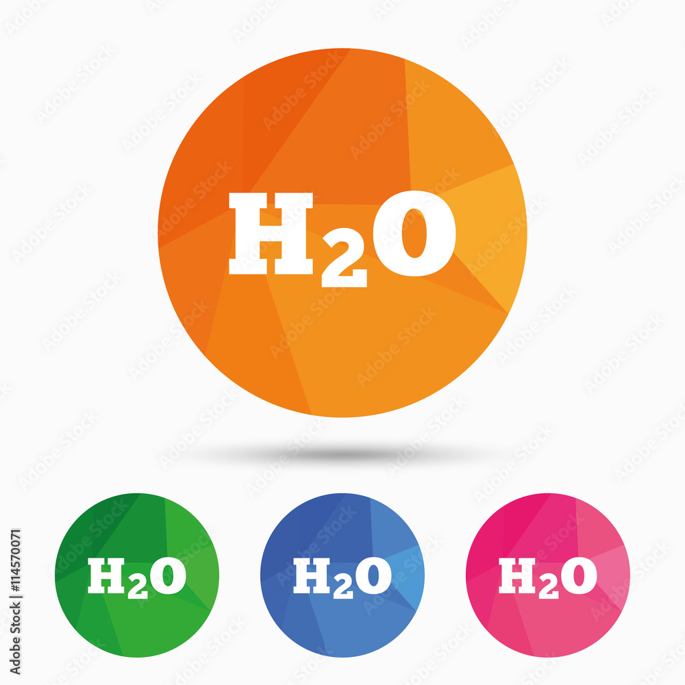 H2O Water formula sign icon. Chemistry symbol. vector de Stock | Adobe ...