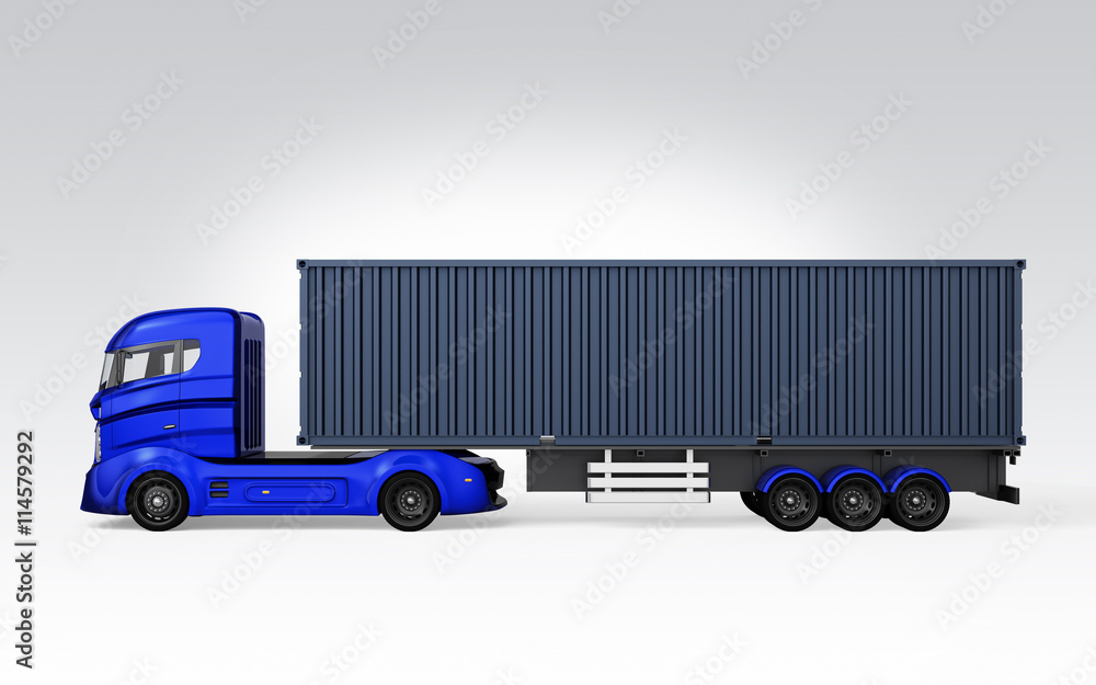 Container Lorry Side View