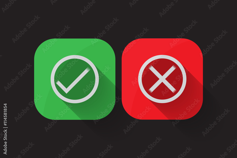 True & False icon button. Stock-Vektorgrafik | Adobe Stock