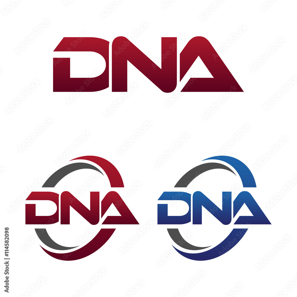 Modern 3 Letters Initial logo Vector Swoosh Red Blue dna Stock Vector ...