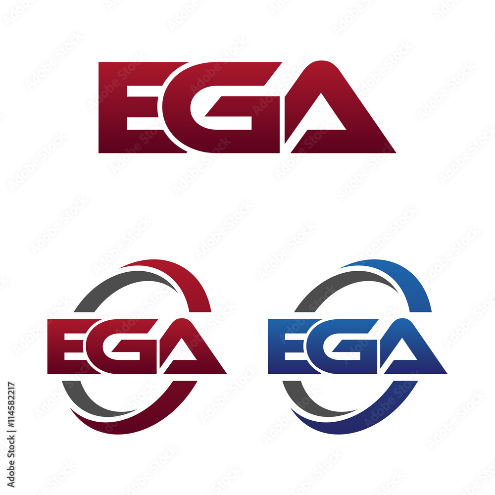 Modern 3 Letters Initial logo Vector Swoosh Red Blue ega Stock Vector ...