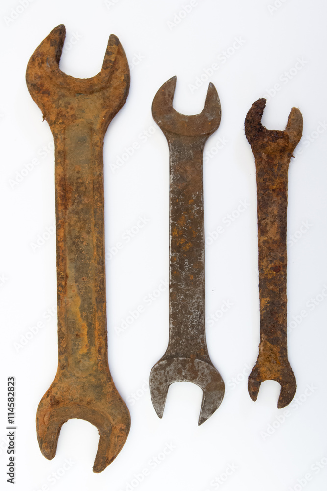 set of different rusty wrenches Stock Photo | Adobe Stock