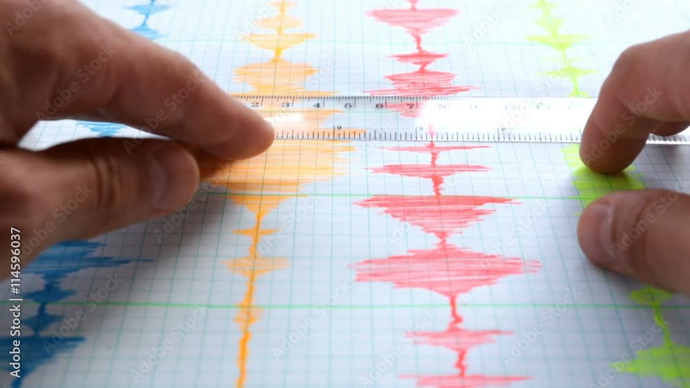 Seismological device for measuring earthquakes. Seismological activity ...