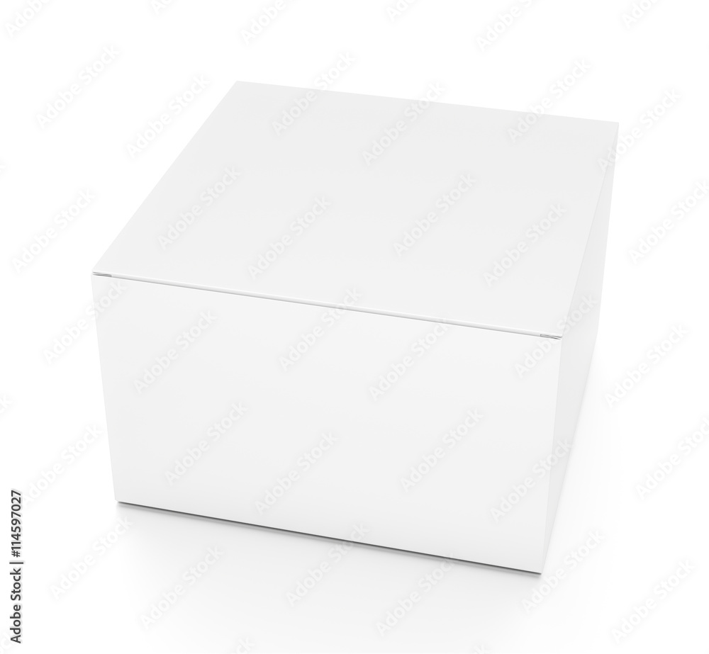 White horizontal rectangle blank box from top side closeup angle. Stock ...