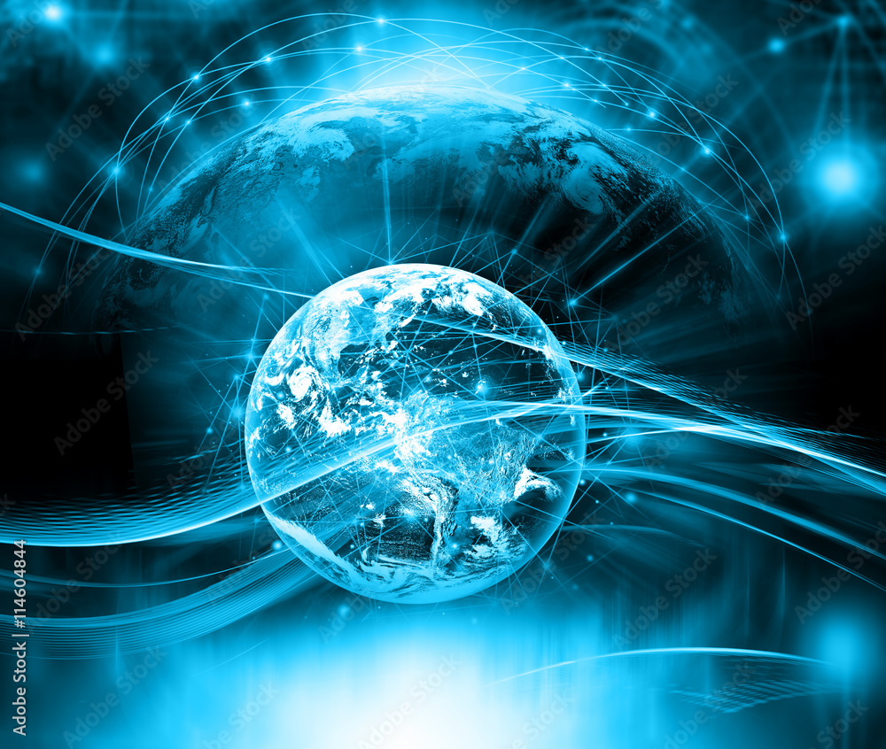 Best Internet Concept of global business. Globe, glowing lines on ...