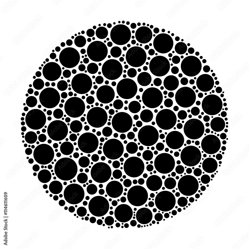 Circle made of dots. Black abstract vector illustration on white ...