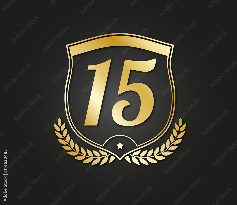 15 shield gold Stock Vector | Adobe Stock