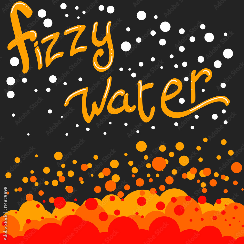 Vector illustration of a sparkling water. soda. Fizzy water. Manual ...