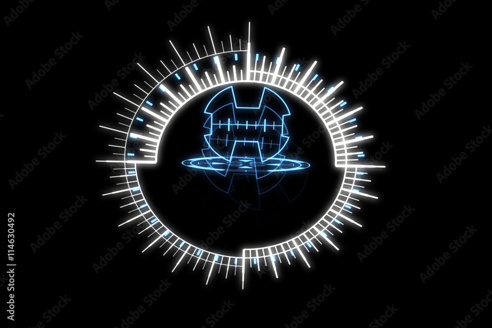 3D digital HUD Element in Motion. Nice 3D Rendering for your futuristic ...
