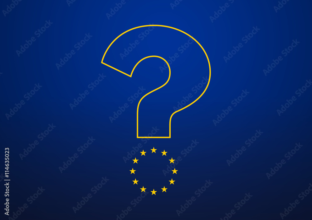 The EU stars form the lower part of a question mark on Brexit st Stock ...