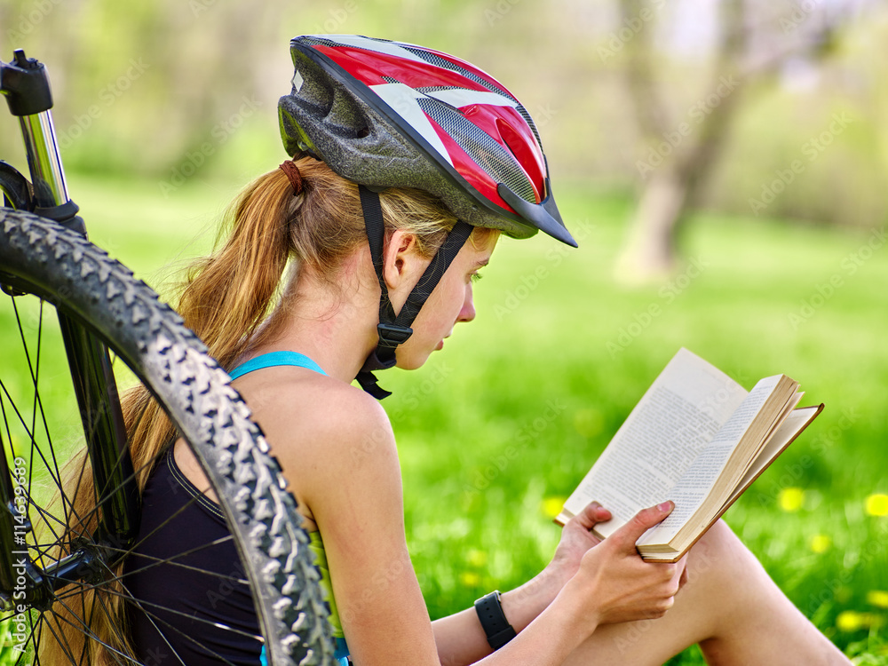 Bikes Cycling Girl Girl Rides Bicycle Girl In Cycling Read Book On