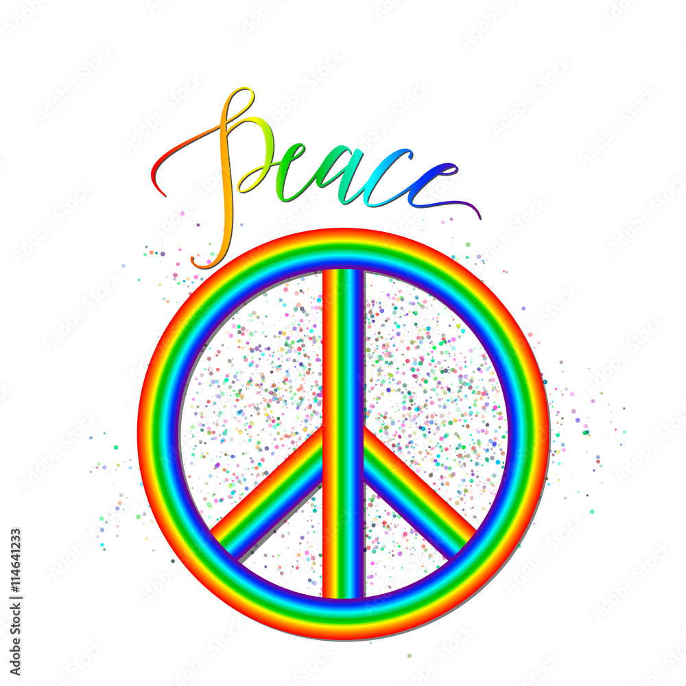 Rainbow Peace Sign Clip Art