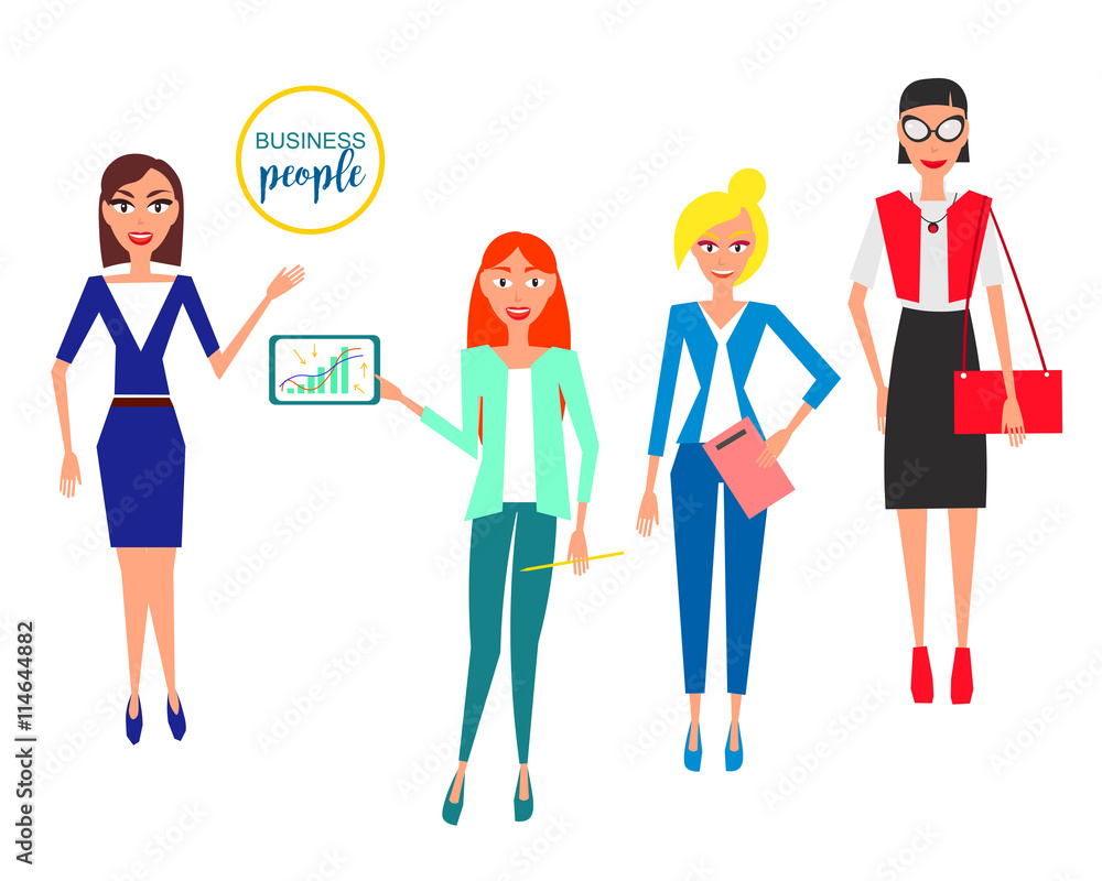 Business characters. Design Set with Employees. Vector Illustration ...