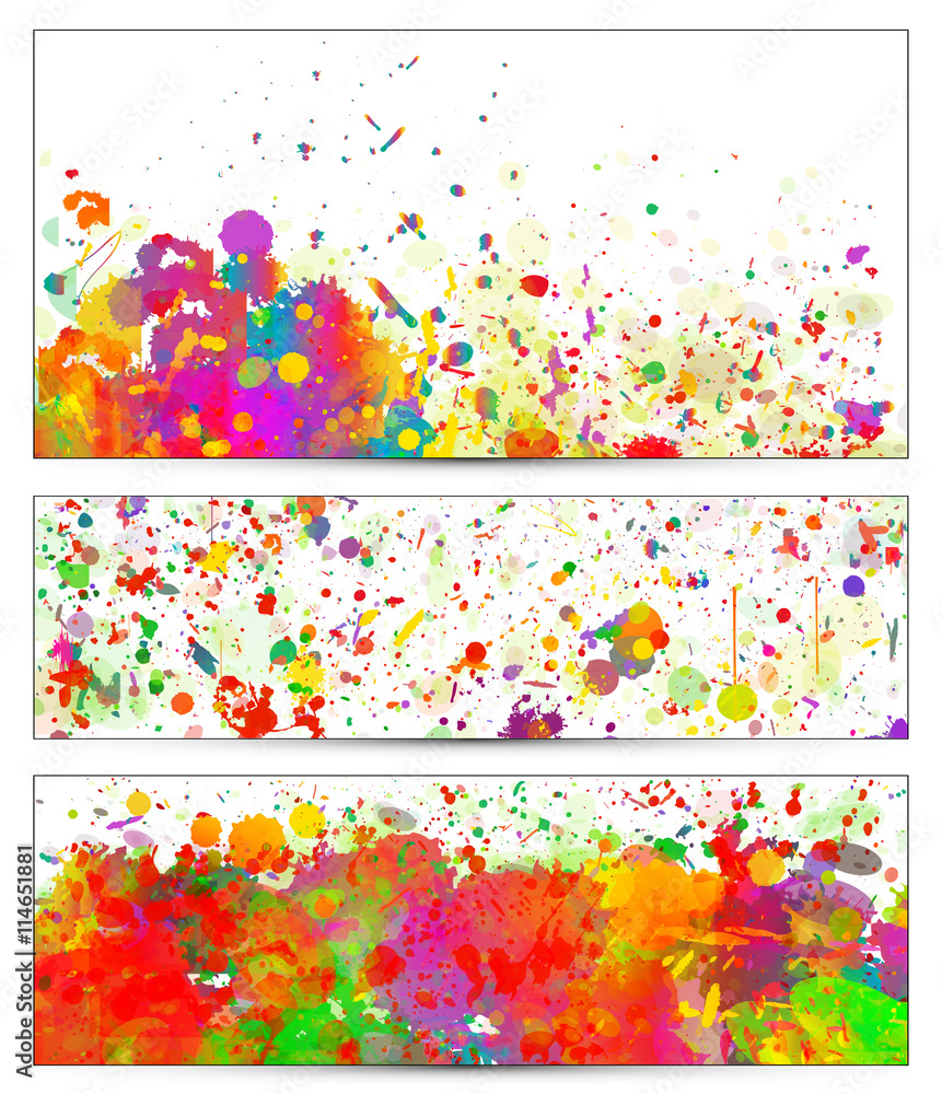 Abstract color splash vector backgrounds, banner set Stock Vector ...