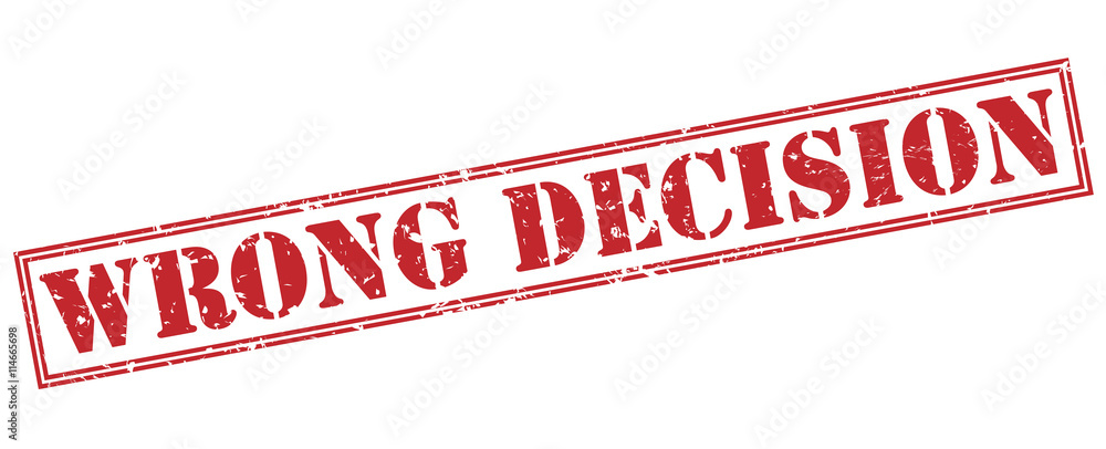 wrong decision red stamp on white background Stock Illustration | Adobe ...
