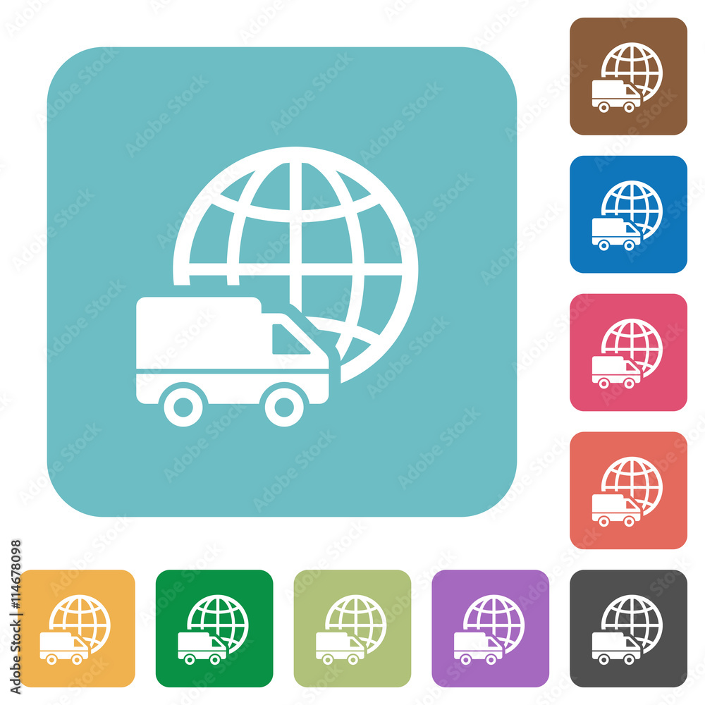Flat international transport icons Stock Vector | Adobe Stock