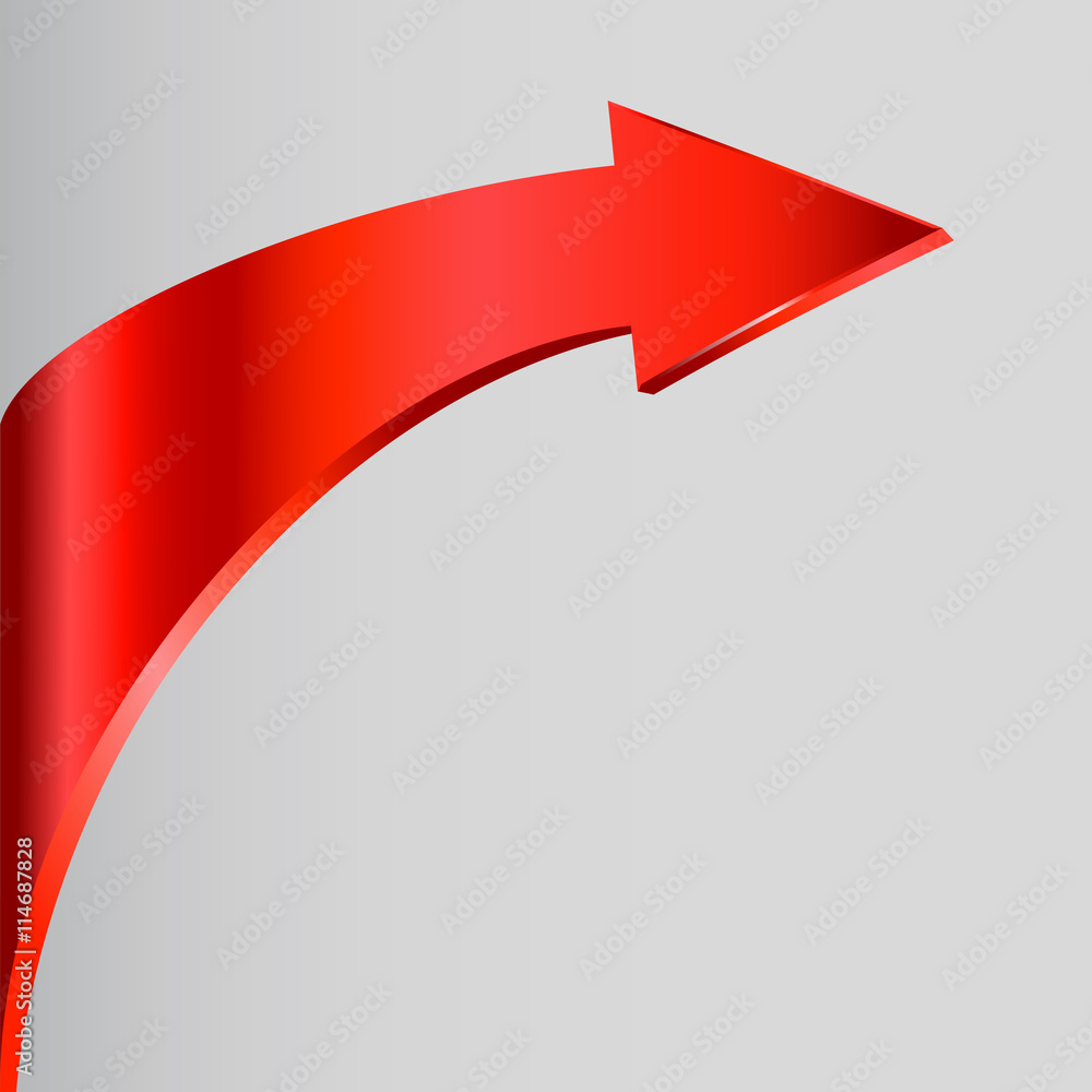Red arrow and neutral grey background Stock Vector | Adobe Stock