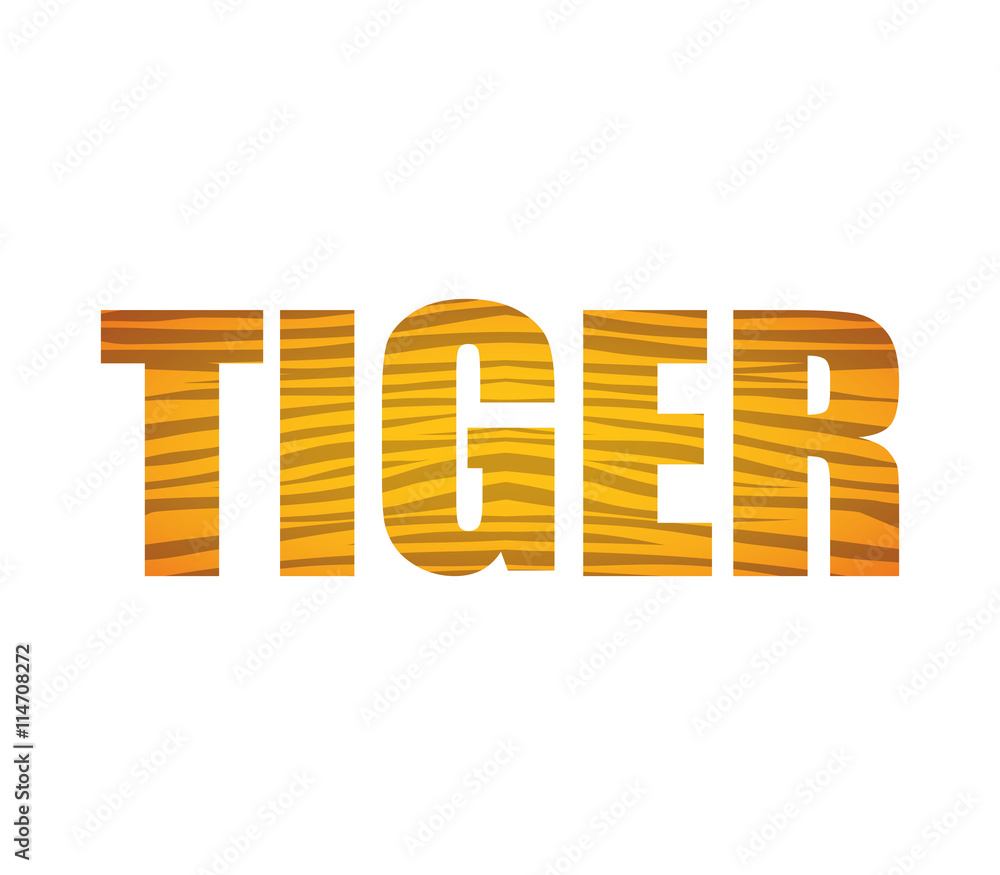Animal text concept represented by tiger icon. isolated and flat ...