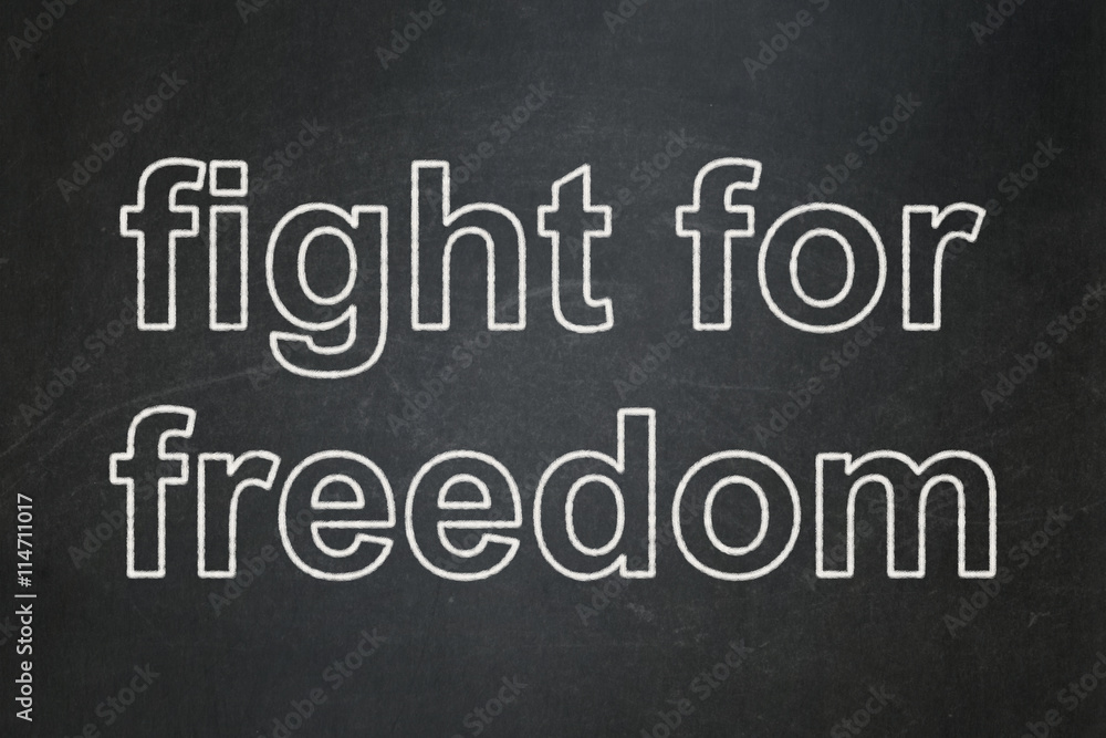Political concept: Fight For Freedom on chalkboard background Stock ...