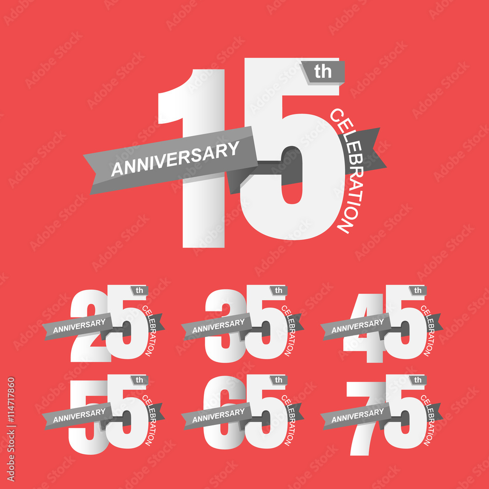Set of anniversary signs, Anniversary Celebration. Vector Stock Vector ...