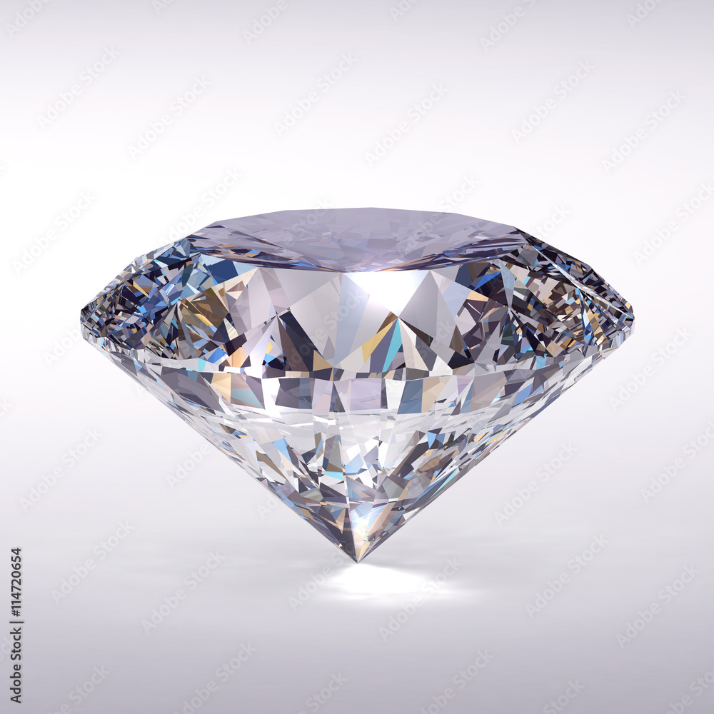 One Diamond jewelry isolated on white background 3d illustration Stock ...