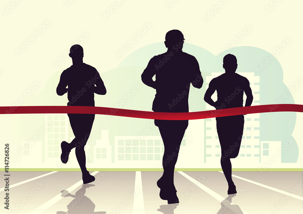 People running. Vintage sport illustration Stock Illustration | Adobe Stock