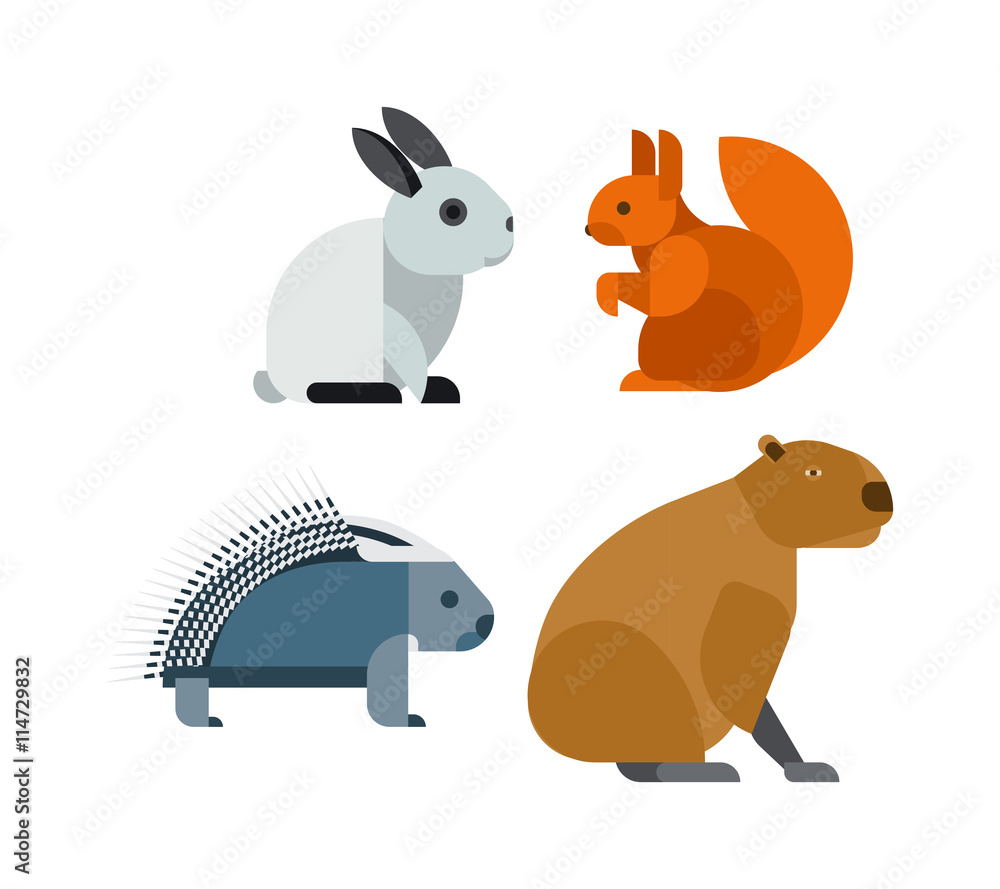 Cute cartoon rodents animals, mouse cartoon in action set, with nine ...