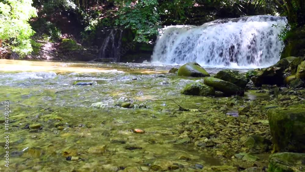 Water flow in the waterfall Stock Video | Adobe Stock