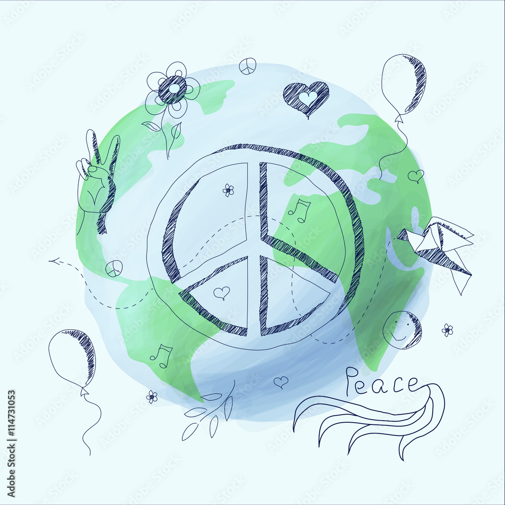 Vector illustration symbol of peace Stock Vector | Adobe Stock