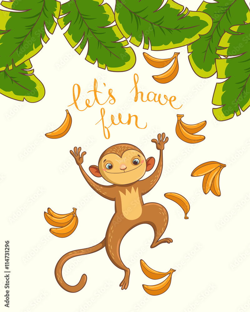 Let's have fun. vector hand drawn background for card Stock Vector ...