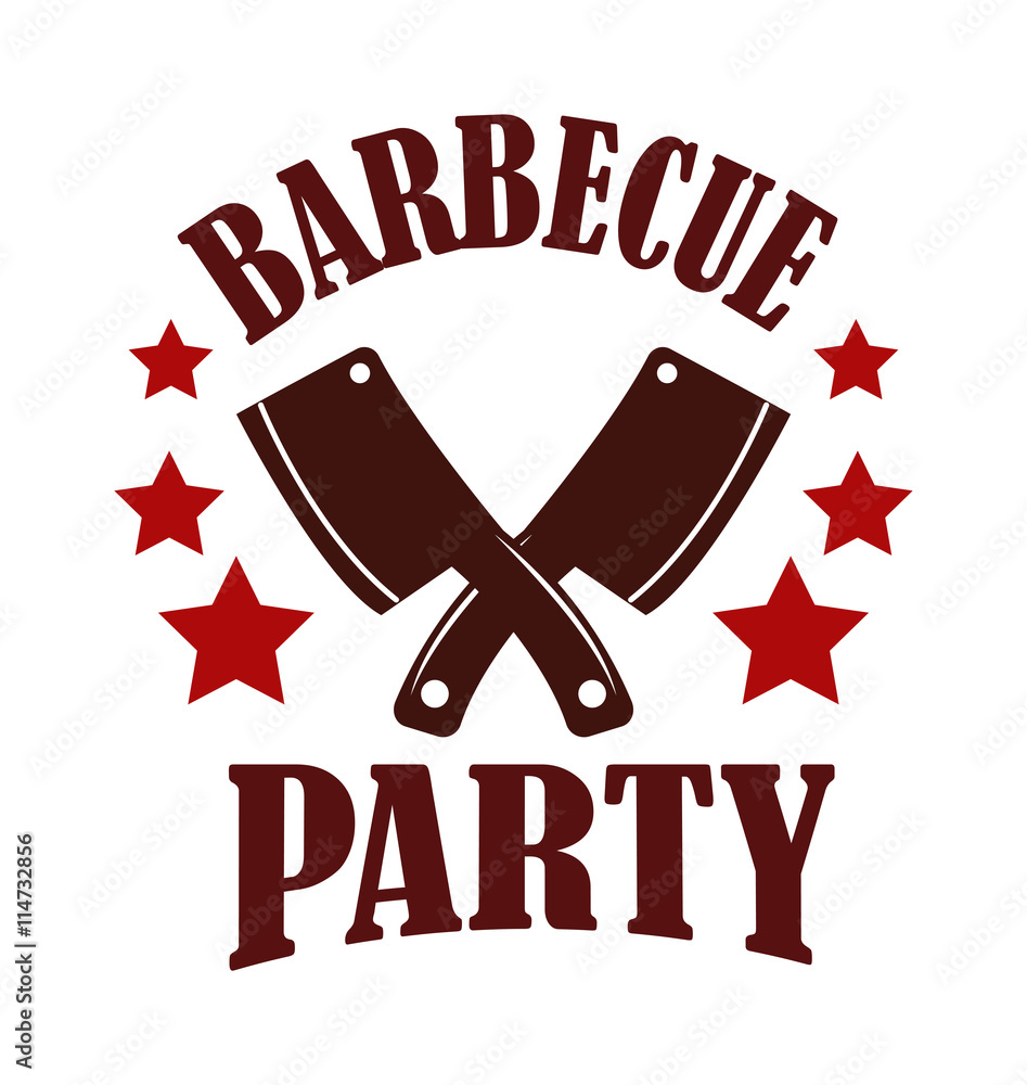Barbecue logo and grill label, badge and emblem. BBQ logo vector ...