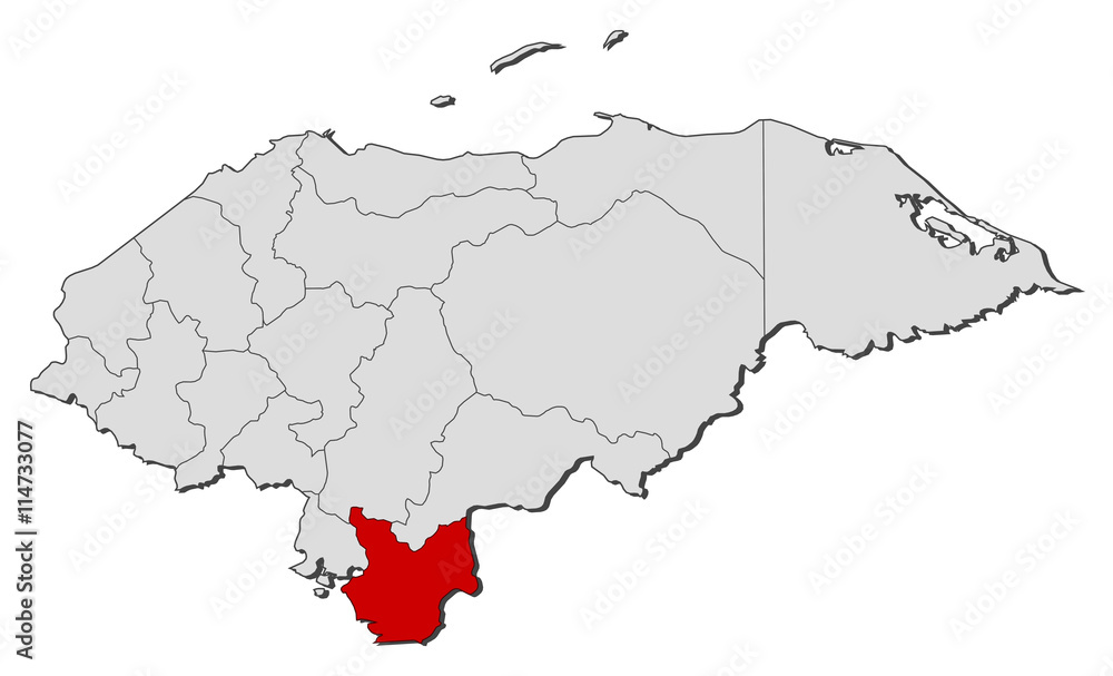 Map - Honduras, Choluteca vector de Stock | Adobe Stock