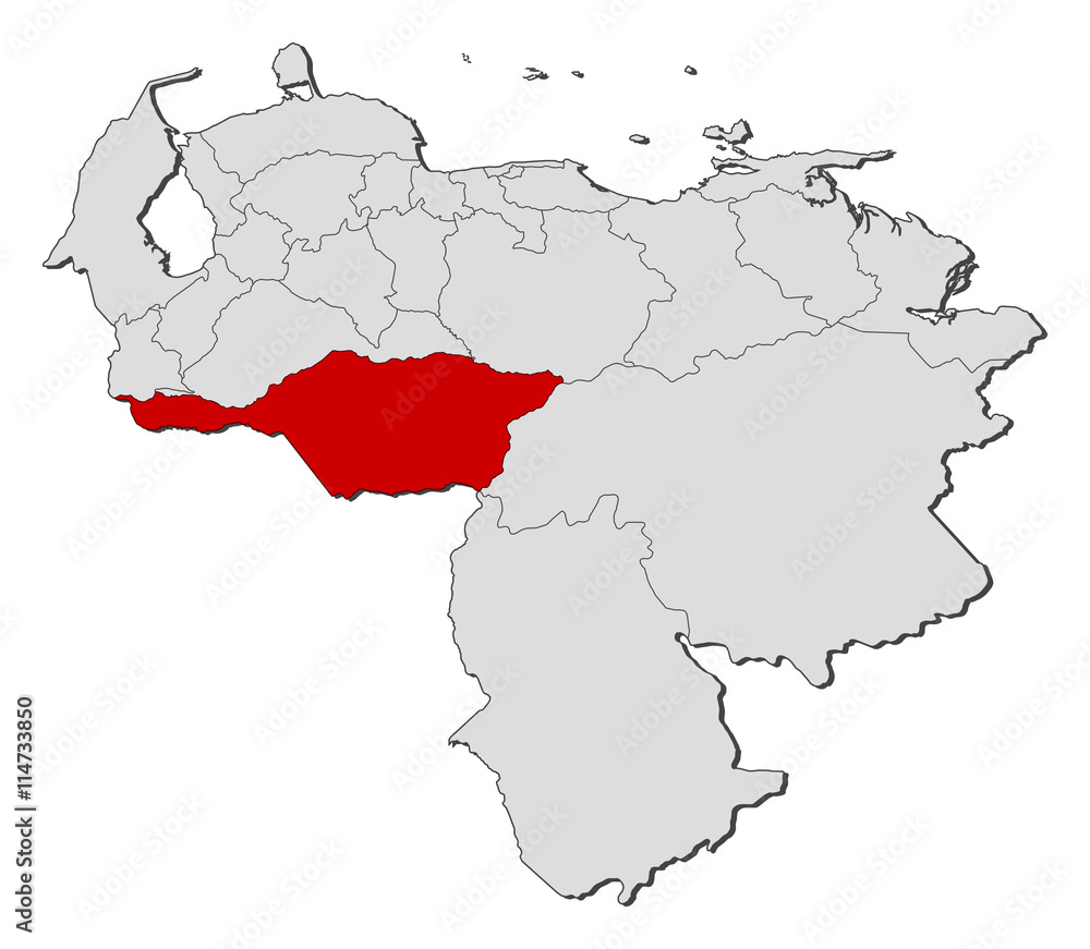 Map - Venezuela, Apure Stock Vector | Adobe Stock