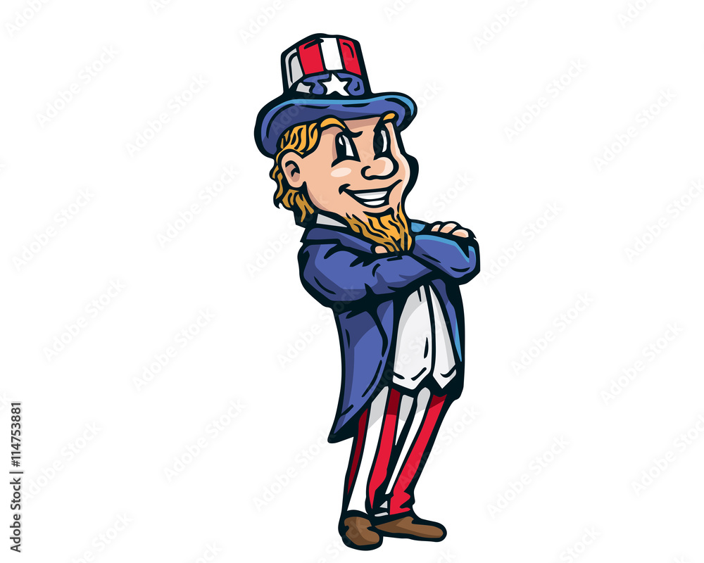 Uncle Sam American Patriotic Caricature - Welcoming Washington Election ...