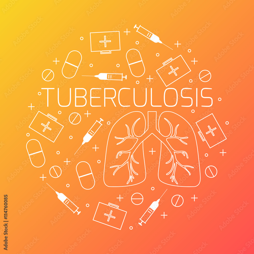 Tuberculosis linear icon set. Tuberculosis treatment symbols - pills ...