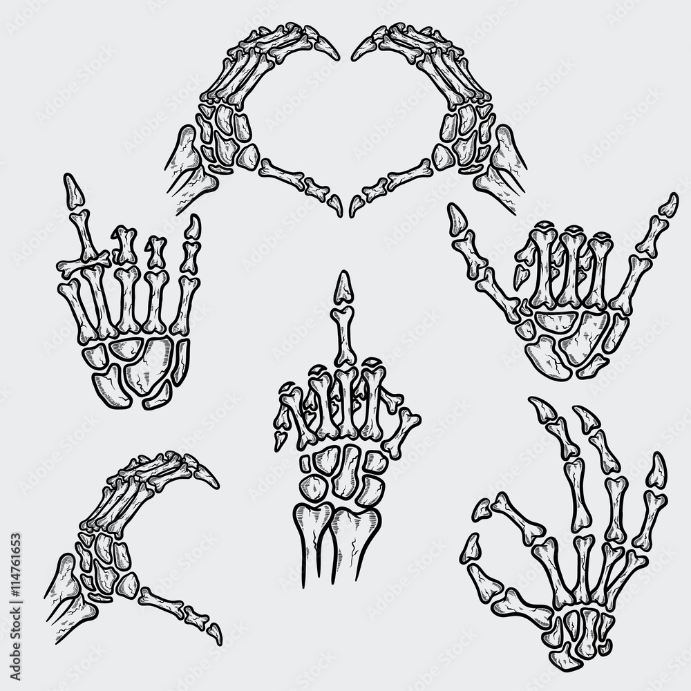 Hand Skull Vector Stock Vector | Adobe Stock