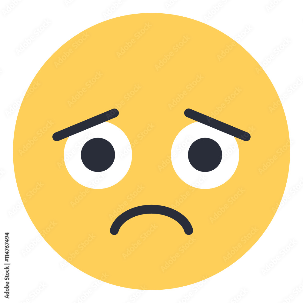 Disappointed face - Flat Emoticon design | Emojilicious Stock Vector ...