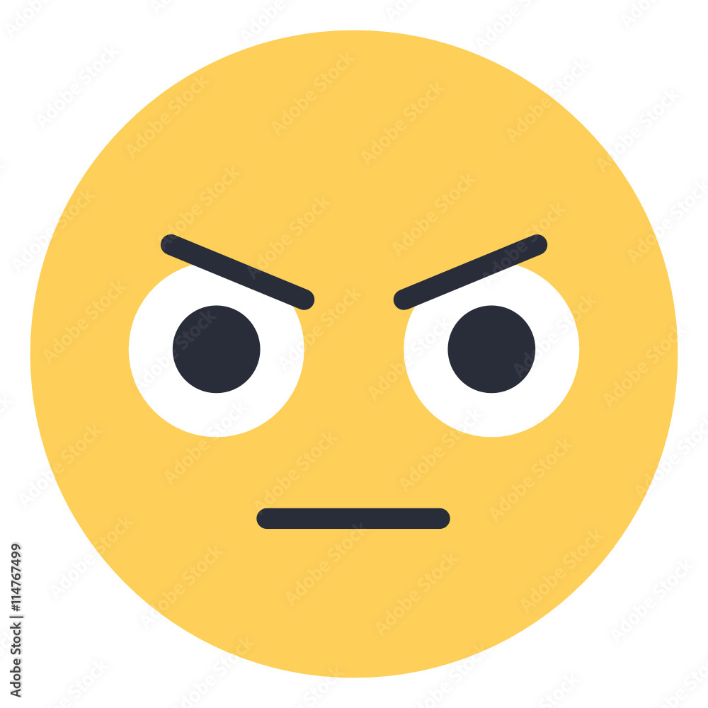 Angry Face - Flat Emoticon design | Emojilicious Stock Vector | Adobe Stock