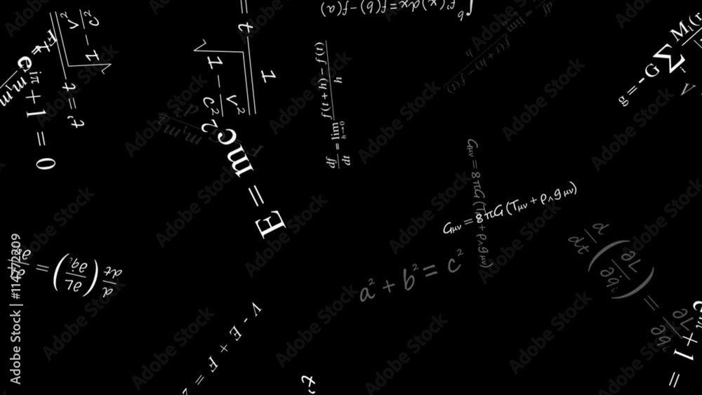 Math/Physics equation background - Seamless looping, alpha Stock Video ...