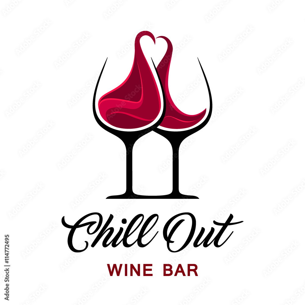 Chill out wine bar logo template. Stock Vector | Adobe Stock