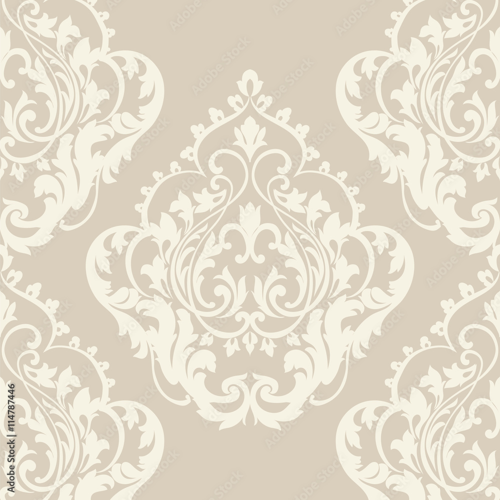 Vector Baroque Vintage floral Damask pattern. Luxury Classic ornament ...